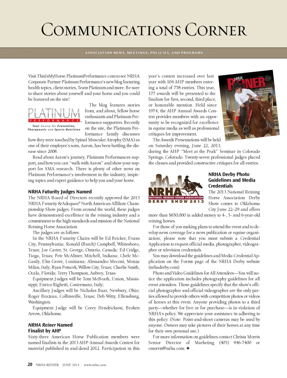 Reiner • June 2013 • Page 20