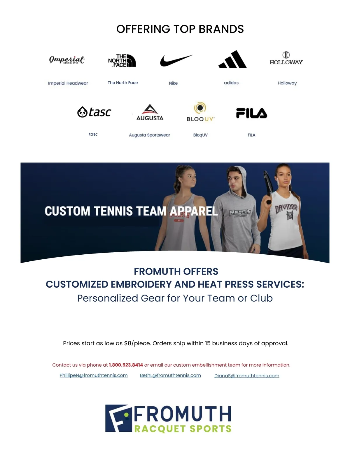 Embroidery • Fromuth Custom Logo Gear Catalog-SS2026 • Page 26