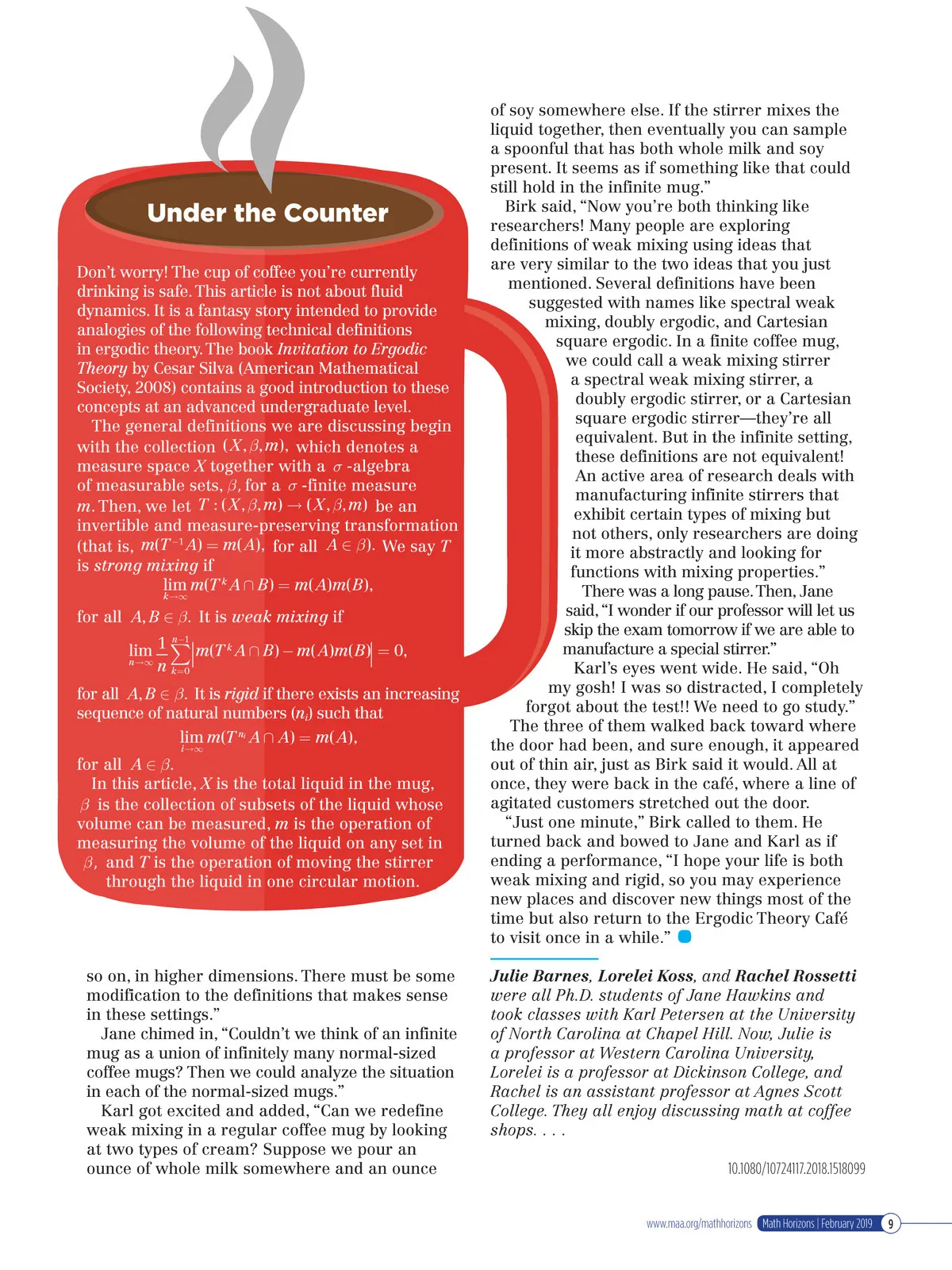 Math Horizons Volume XXVI, Issue 3, February 2019 Page-8
