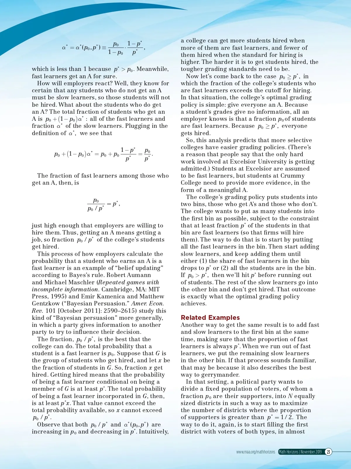 Math Horizons Volume XXVII, Issue 2, November 2019 Page 22