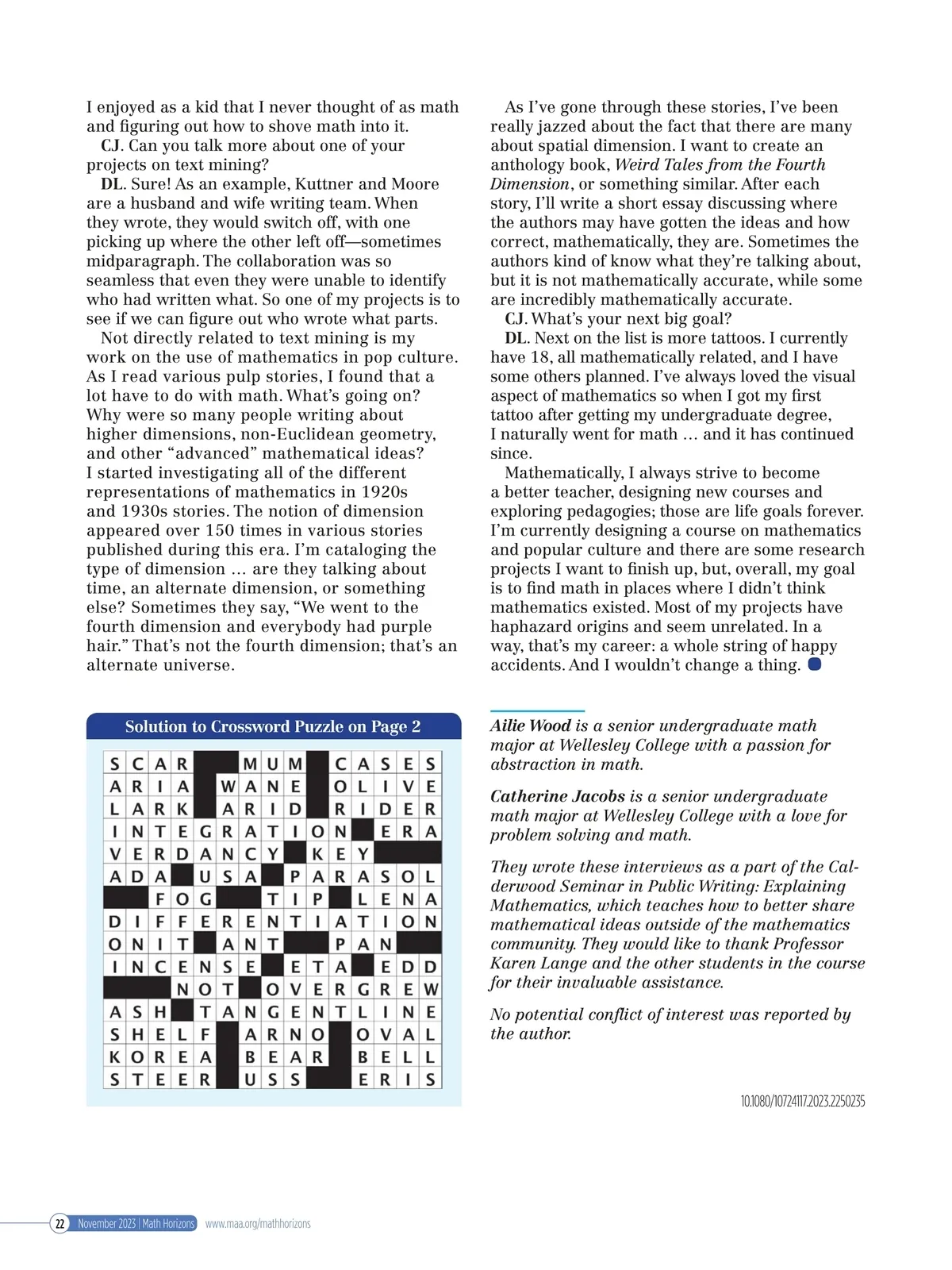 Math Horizons Volume 31, Issue 2, November 2023 Page 22