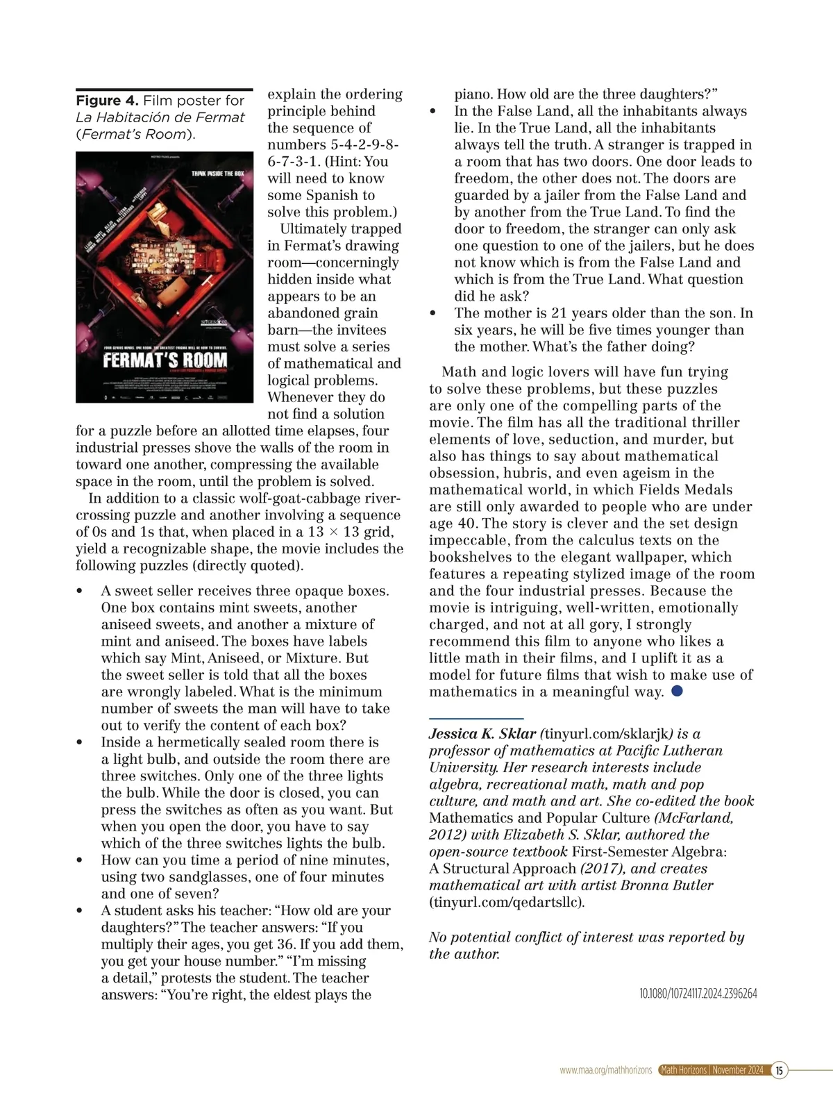 Math Horizons • Volume 32, Issue 2, November 2024 • Page 15