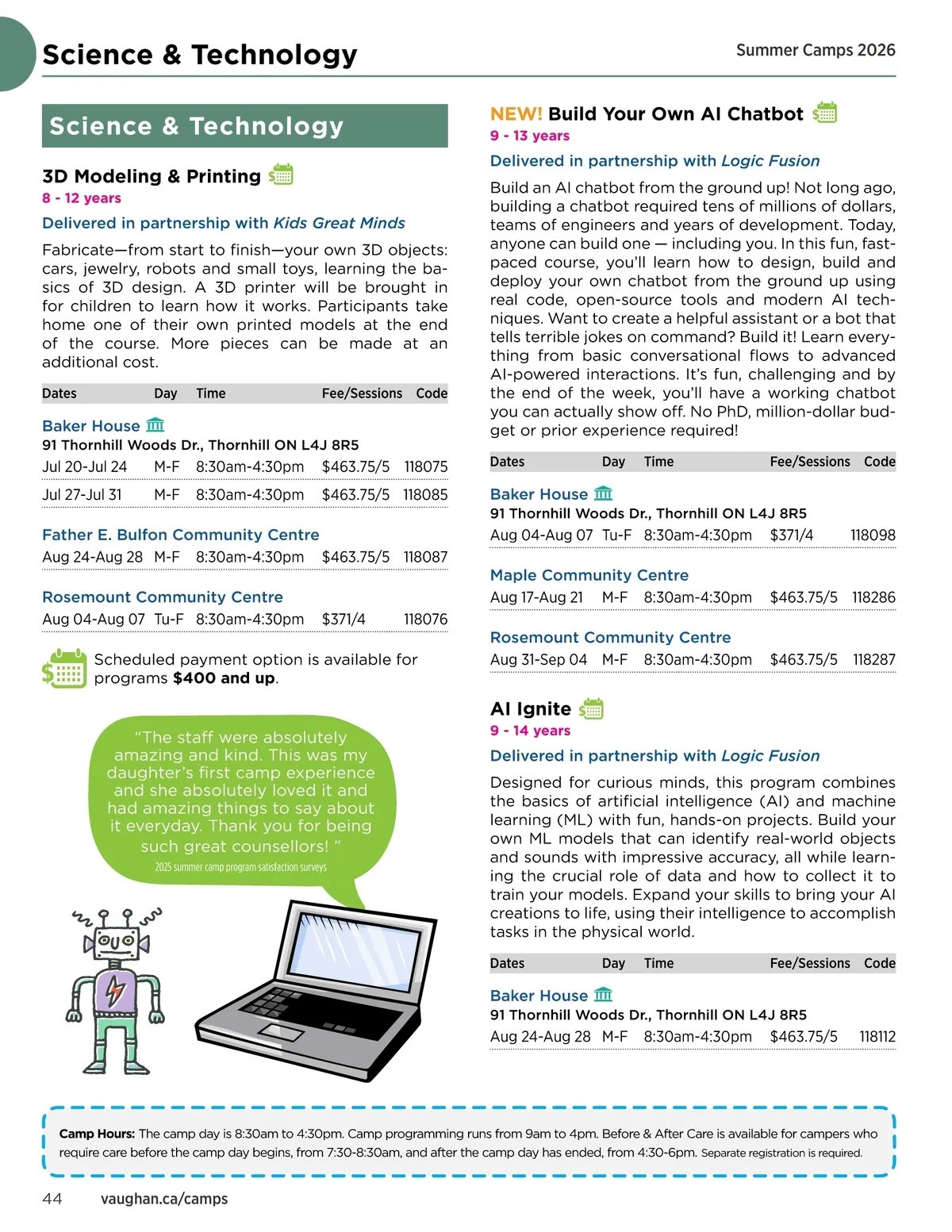 Summer Camps Brochure • 2026 Summer Camps • Page 44