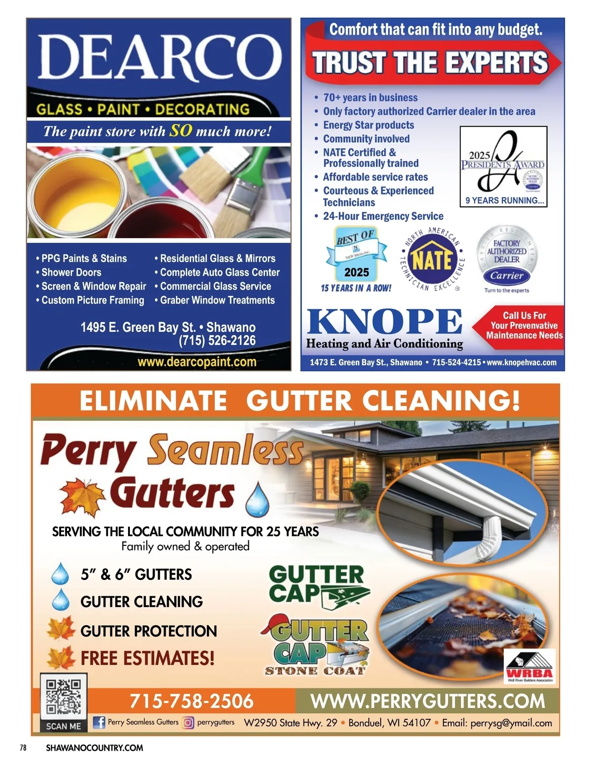Shawano Country Visitor Guide • 2026 • Page 78