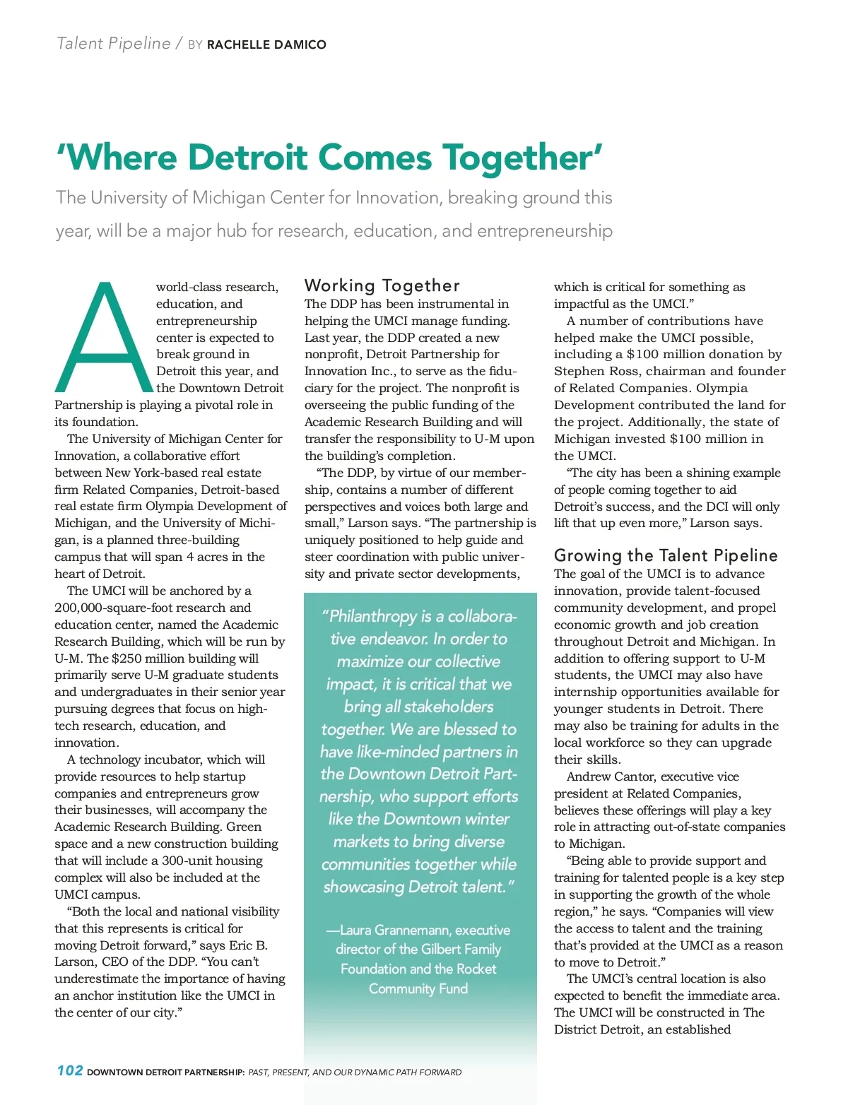 Downtown Detroit Partnership • A Century of Impact! • Page 103